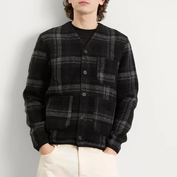 Universal Works Moh Check Fleece Cardigan