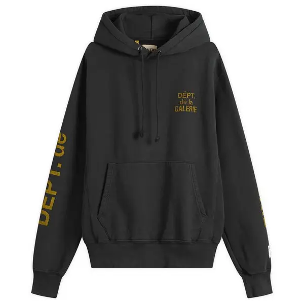 GALLERY DEPT. De La Galerie Distressed Logo Hoodie - Black