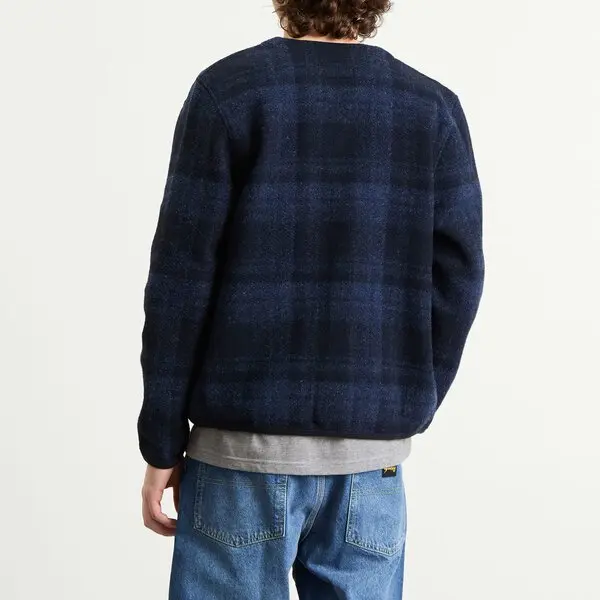 Universal Works Moh Check Fleece Cardigan
