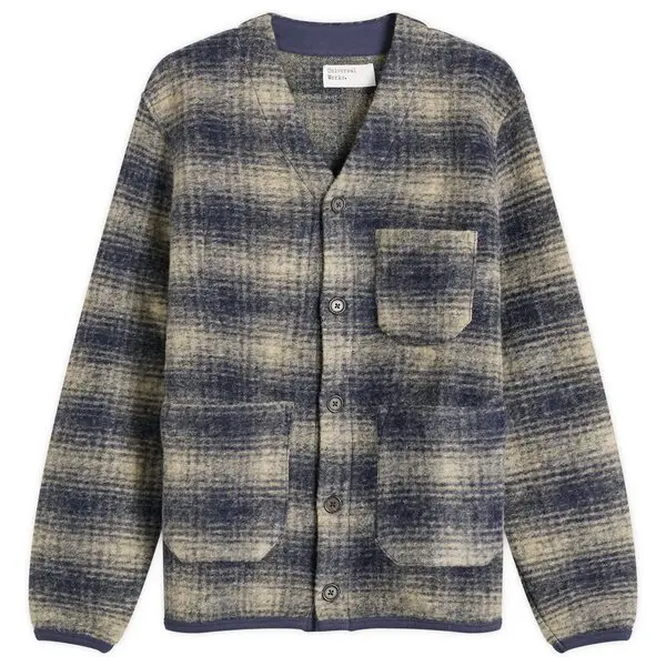 Universal Works Uist Fleece Cardigan - Navy