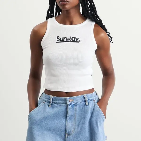 SUNDAYFRUITMARKET Ribbed Logo Tank Top