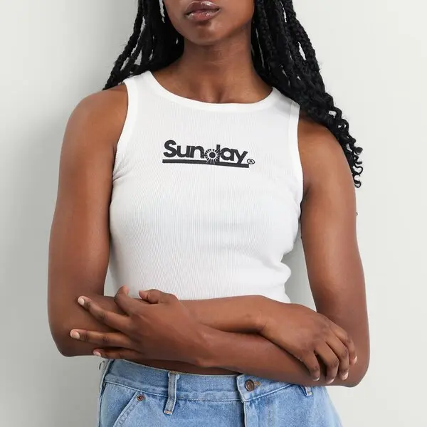 SUNDAYFRUITMARKET Ribbed Logo Tank Top
