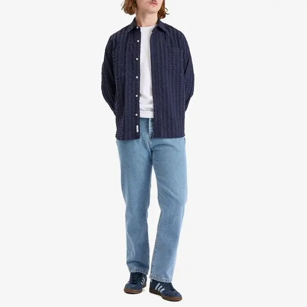 FORET Map Seersucker Overshirt