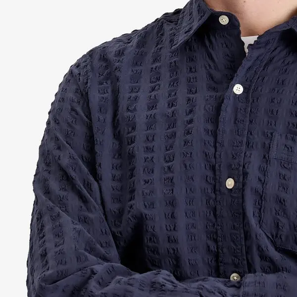 FORET Map Seersucker Overshirt