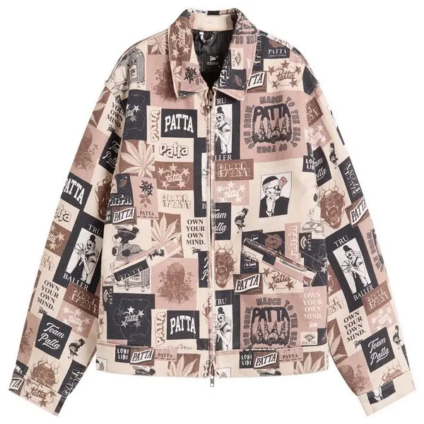 PATTA Collage Insulated Canvas Jacket - Beige