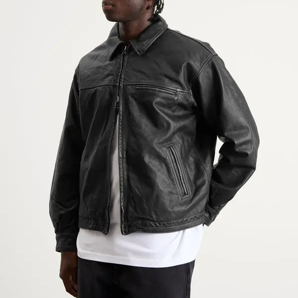 FRIZMWORKS Destroyed Cowhide Leather Jacket
