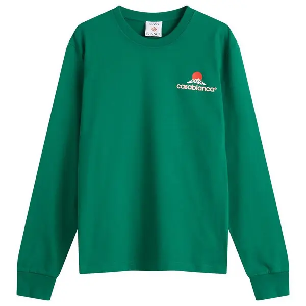 Casablanca Montagne Printed Long Sleeve T-shirt - Green
