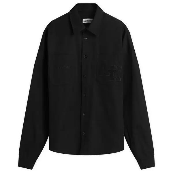 ANNIE HOOD College Linen Shirt - Black