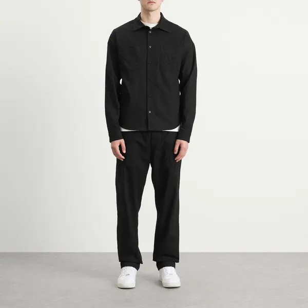 ANNIE HOOD College Linen Shirt - Black