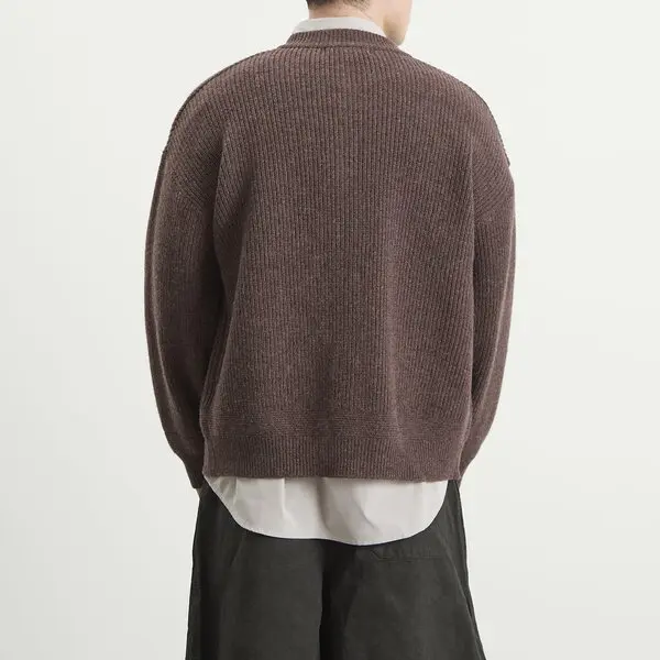 FRIZMWORKS Heavy Wool Round Cardigan - Choco Brown