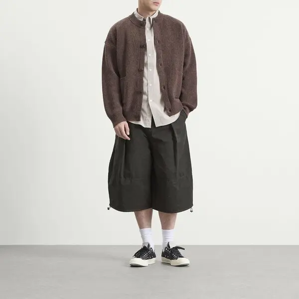 FRIZMWORKS Heavy Wool Round Cardigan - Choco Brown