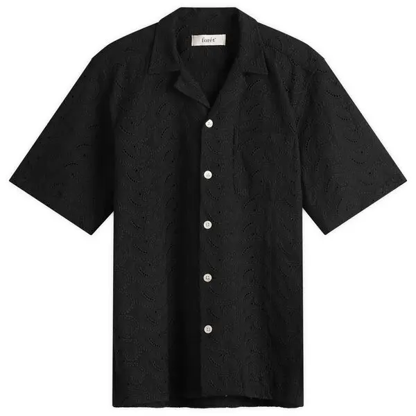 FORET Leo Paisley Shirt - Black