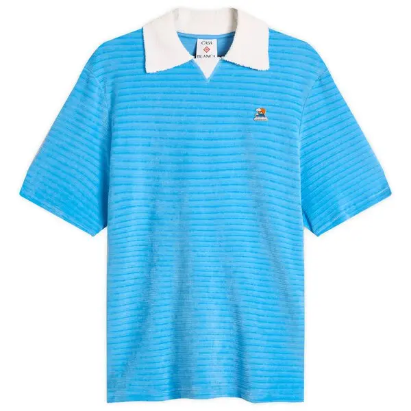Casablanca Velour Polo - Blue