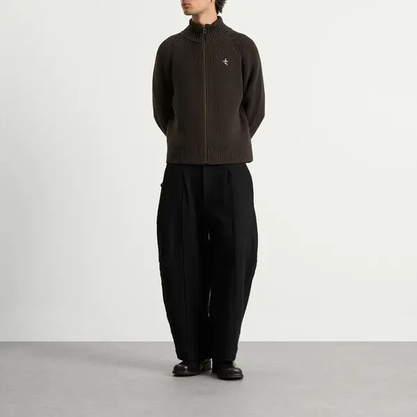 LE PERE Zipper Knit Cardigan
