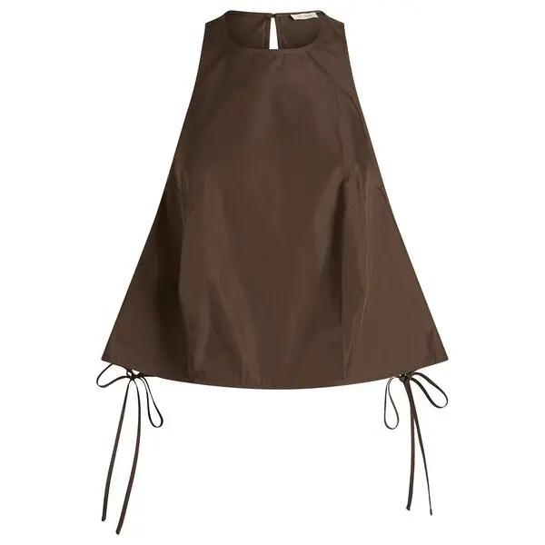 ST. AGNI Paper Taffeta Cocoon Top - Mocha