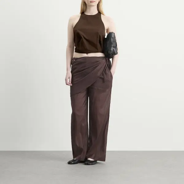 ST. AGNI Paper Taffeta Cocoon Top - Mocha