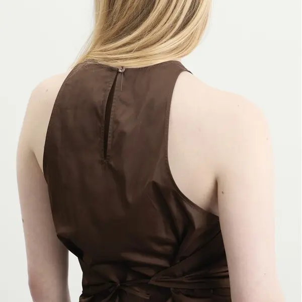 ST. AGNI Paper Taffeta Cocoon Top - Mocha