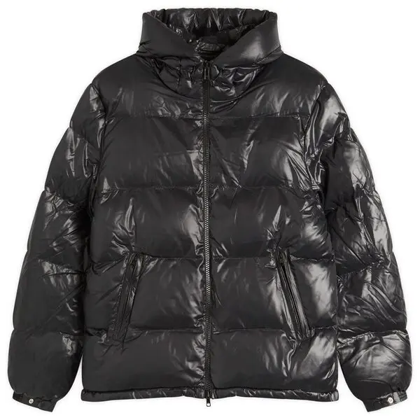PATTA Quilted Script Logo Puffer Jacket - Black
