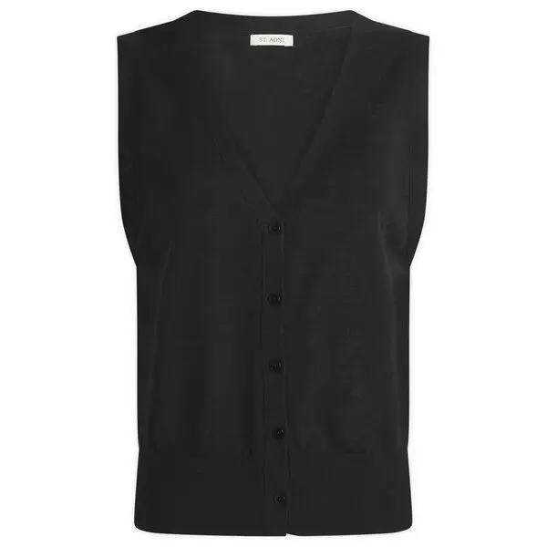 ST. AGNI Merino Wool Oupa Vest - Black