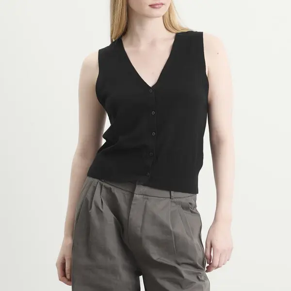 ST. AGNI Merino Wool Oupa Vest - Black