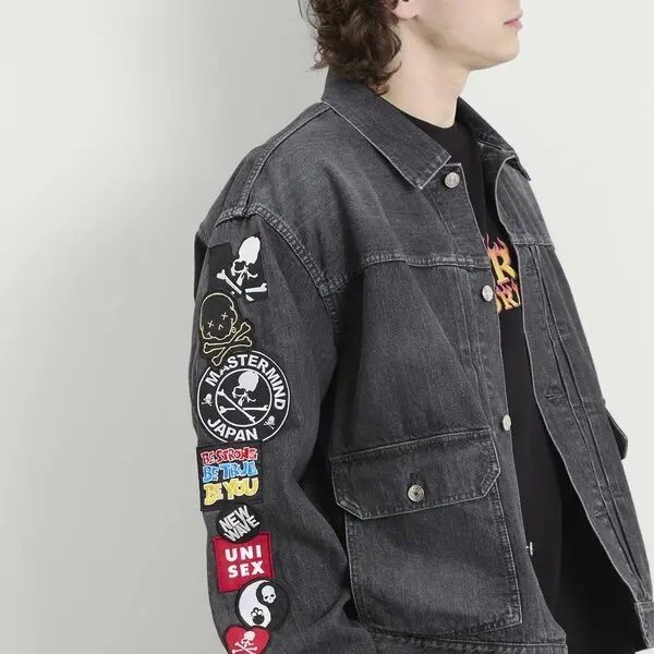 MASTERMIND WORLD Patched Denim Jacket