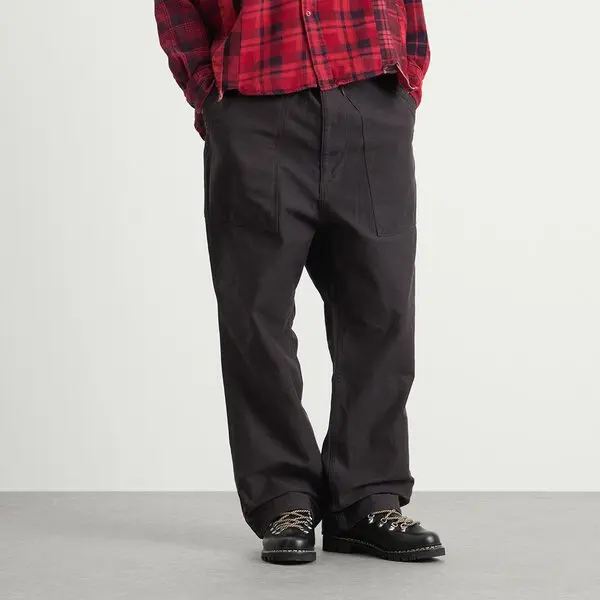 Needles Reversed Sateen String Fatigue Trousers - Black