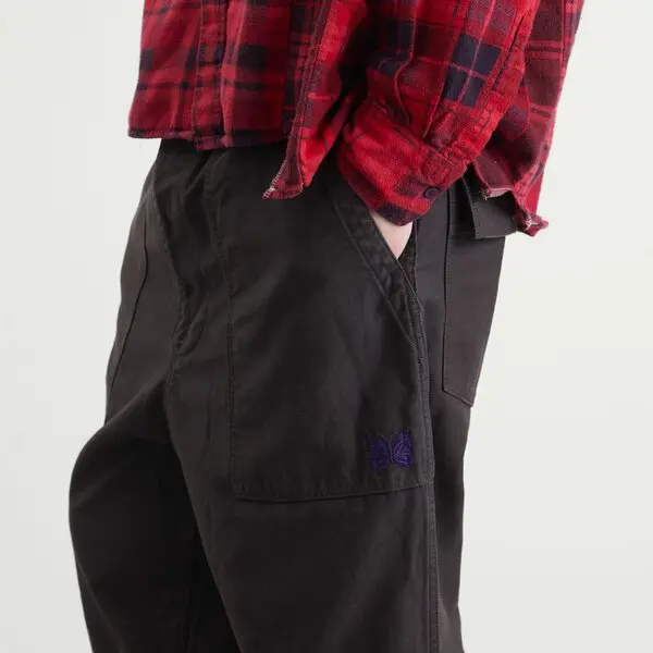 Needles Reversed Sateen String Fatigue Trousers - Black