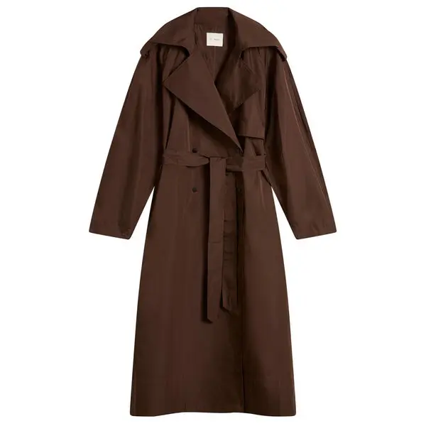 ST. AGNI Paper Taffeta Relaxed Trench - Mocha