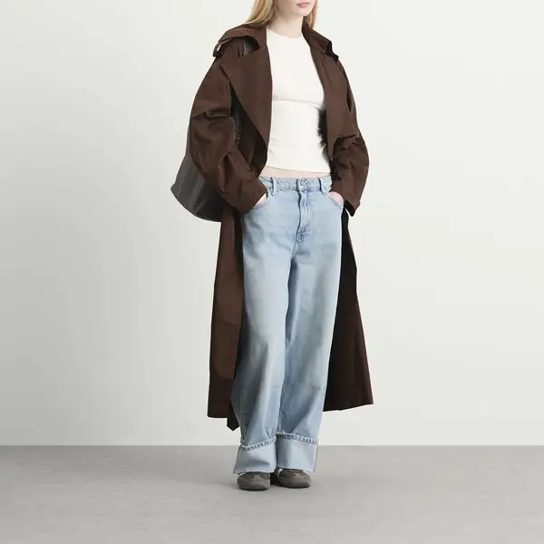 ST. AGNI Paper Taffeta Relaxed Trench Coat - Mocha