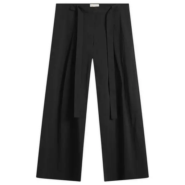 ST. AGNI Wide Leg Palazzo Trousers With Adjustable Waist - Black