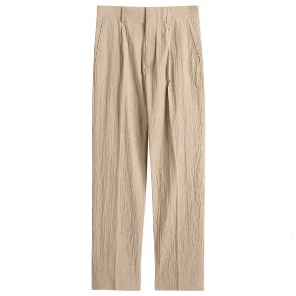 Nn07 Bill Pleated Seersucker Trousers - Fog