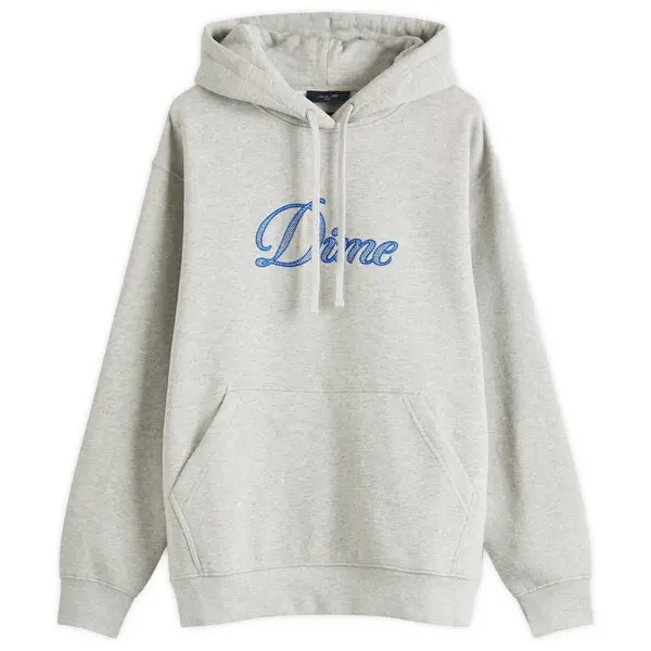 DIME Cursive Logo Hoodie - Heather Gray