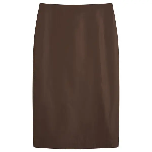 ST. AGNI Paper Taffeta Column Skirt - Mocha