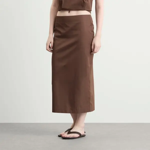 ST. AGNI Paper Taffeta Column Skirt