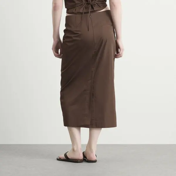 ST. AGNI Paper Taffeta Column Skirt