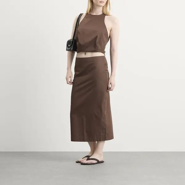ST. AGNI Paper Taffeta Column Skirt