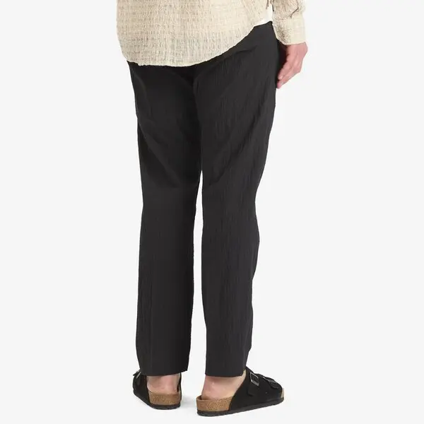 Nn07 Bill Pleated Seersucker Trousers - Black