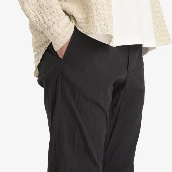 Nn07 Bill Pleated Seersucker Trousers - Black
