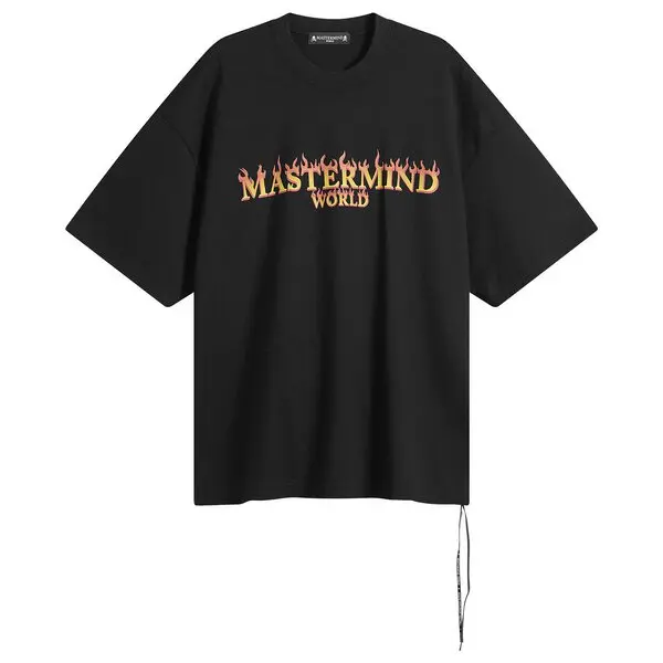 MASTERMIND WORLD Skull On Fire Short Sleeve T-shirt - Black
