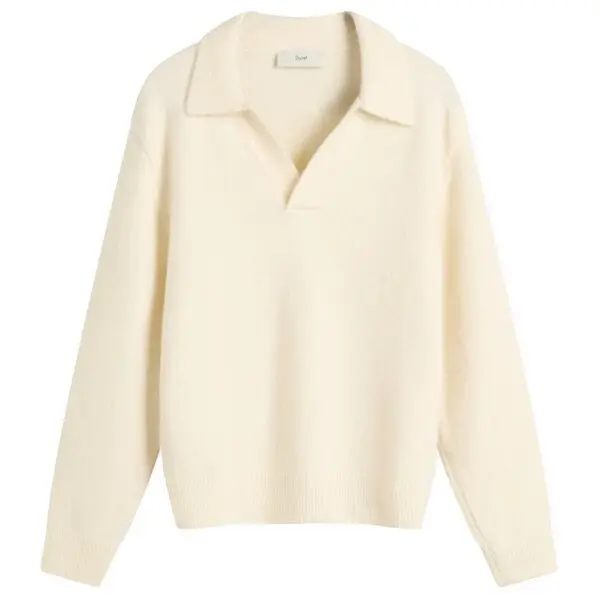 DUNST Open Collar Knit Jumper - Ivory