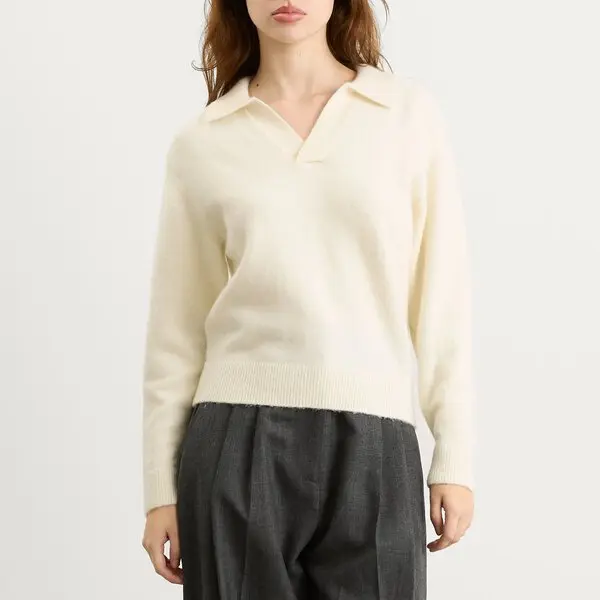 DUNST Open Collar Knit Jumper