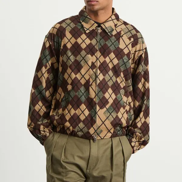 NOMARHYTHM TEXTILE Argyle Zip Jacket