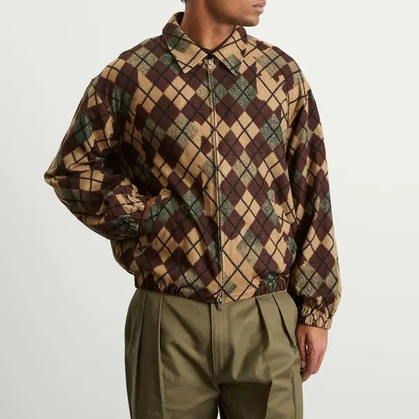 NOMARHYTHM TEXTILE Argyle Zip Jacket