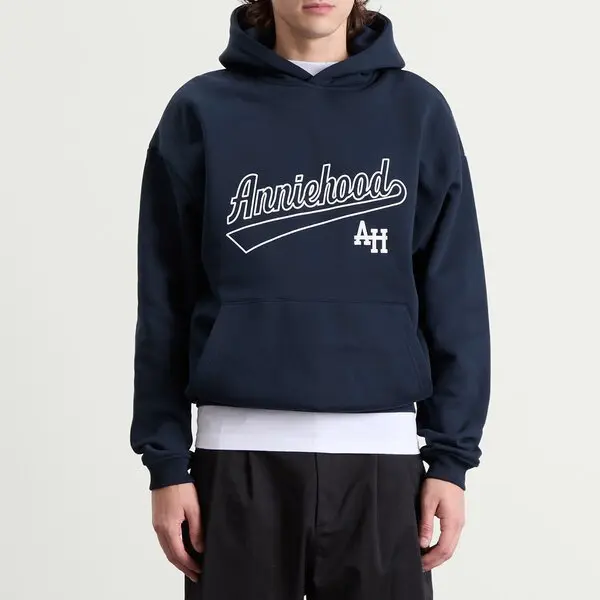 ANNIE HOOD Baseball Hoodie - Navy