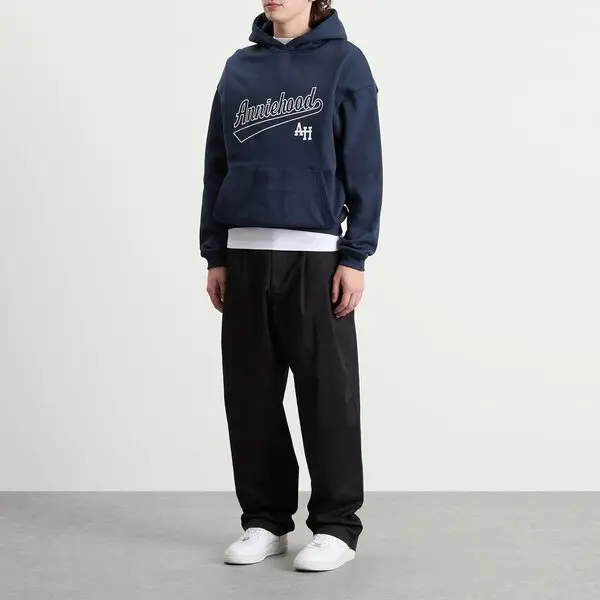 ANNIE HOOD Baseball Hoodie - Navy