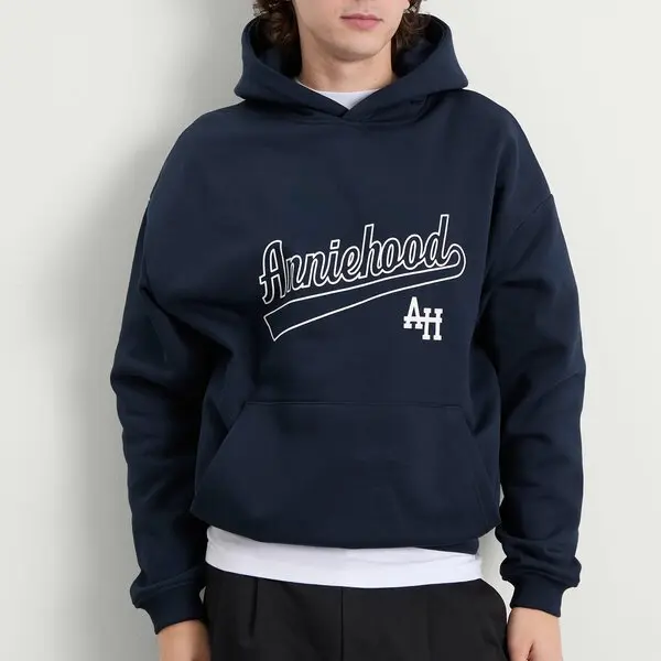 ANNIE HOOD Baseball Hoodie - Navy