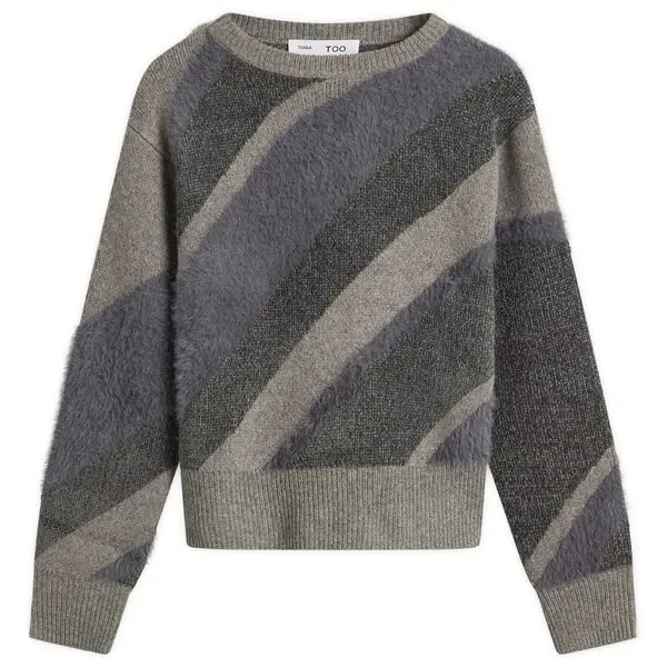 Toga Regimental Knit Pullover - Grey