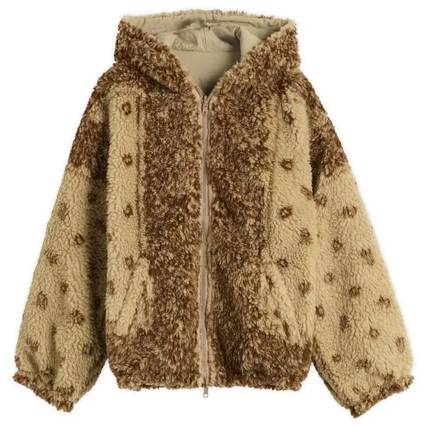 NOMARHYTHM TEXTILE Dyg Reversible Sherpa Fleece Hoodie - Beige