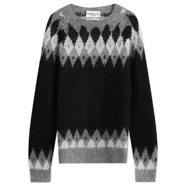 NOMARHYTHM TEXTILE Hand Knit Snowflake Sweater - Black