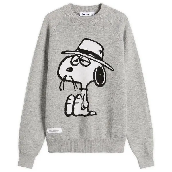 BUTTER GOODS X Peanuts Spike Knit Sweater - Ash